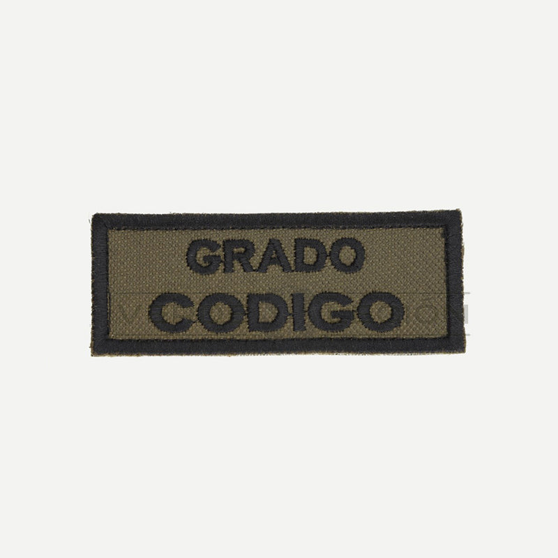 Parche Grado y Código Funcionario (Fatiga) Carabineros